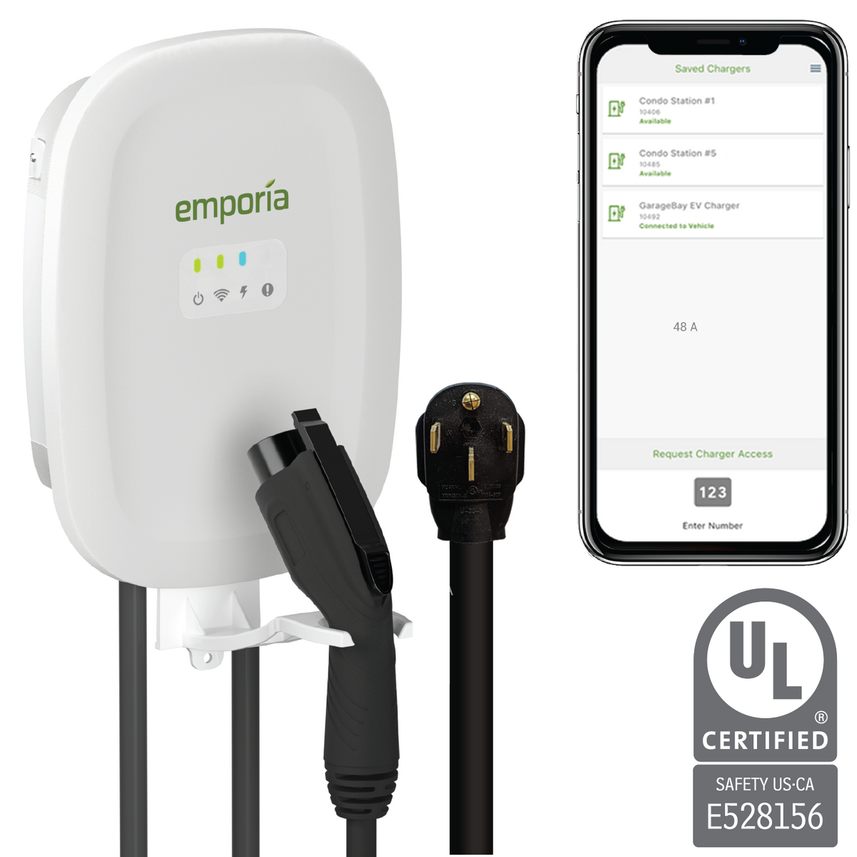 Emporia EV Charger with Invite2Charge | Level 2 | UL Listed | Charging ...